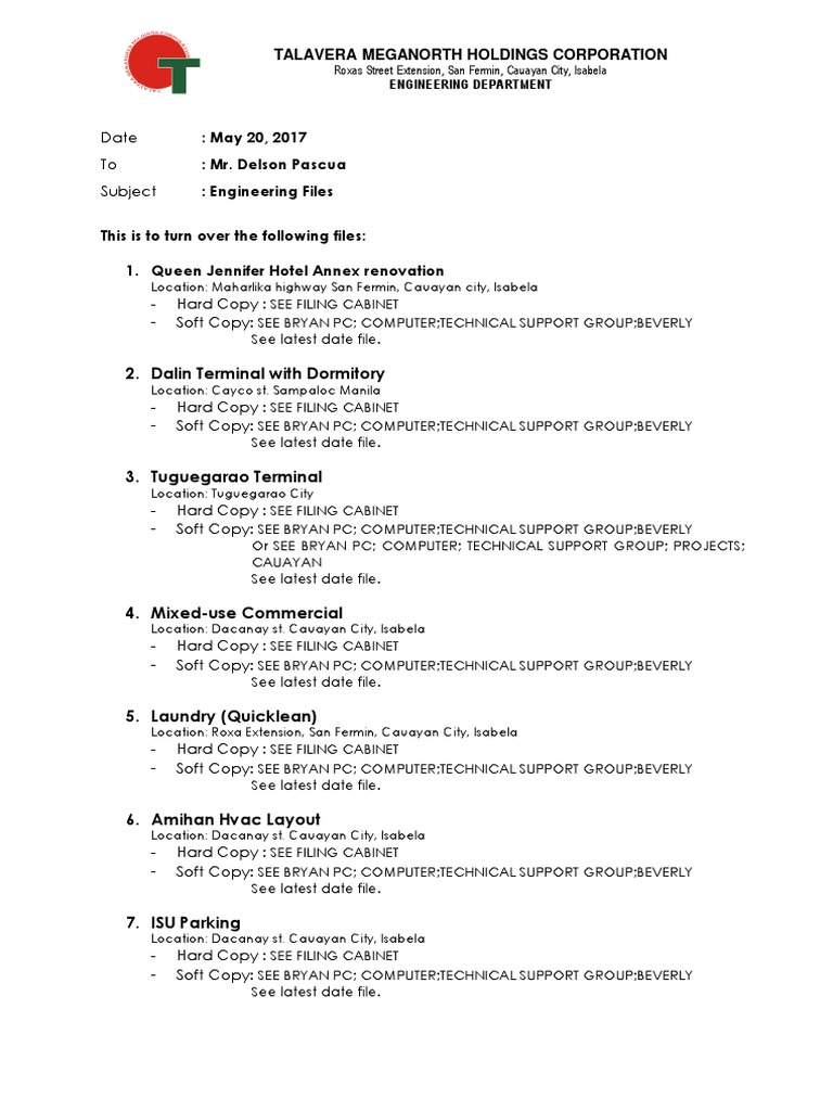 Turn Over Letter | PDF | Office Work | Office Equipment