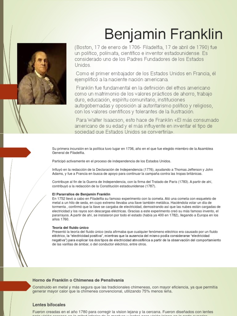 Benjamin Franklin Biografia | PDF | Benjamin Franklin | Naturaleza