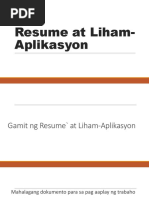 Modyul 11 - Pagsulat NG Resume at Liham-Aplikasyon | PDF