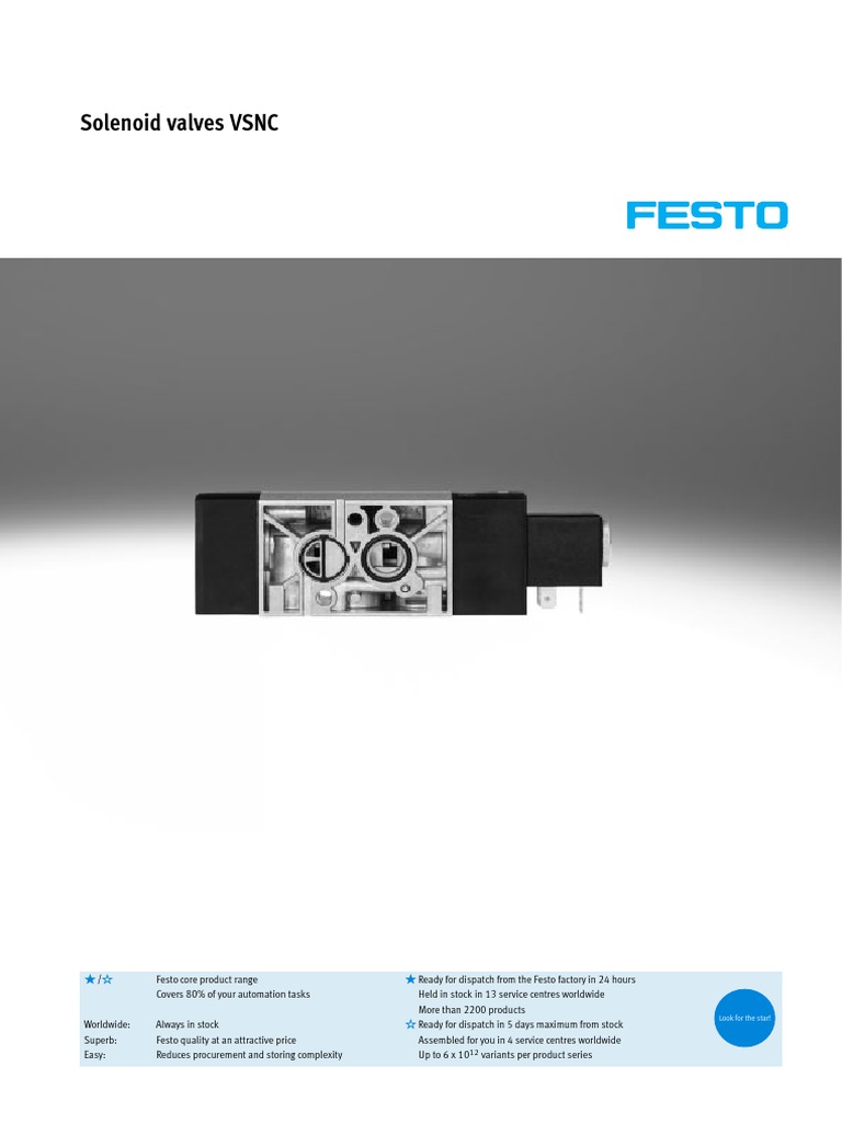 Solenoid Festo VSNC - EN | PDF | Valve | Electrical Connector