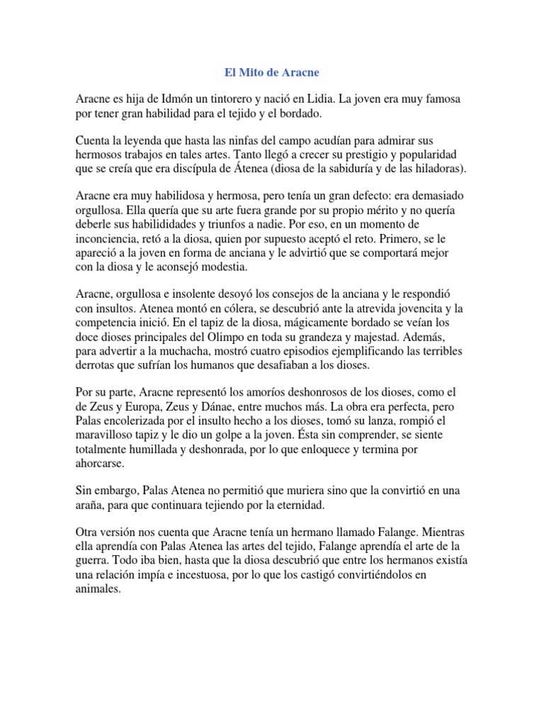 El Mito de Aracne | PDF