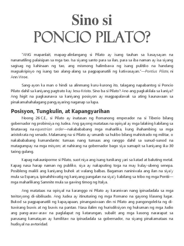 Sino Si Poncio Pilato | PDF