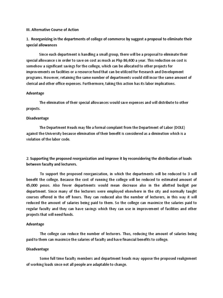 Reorganizing college departments and redistributing faculty workloads ...