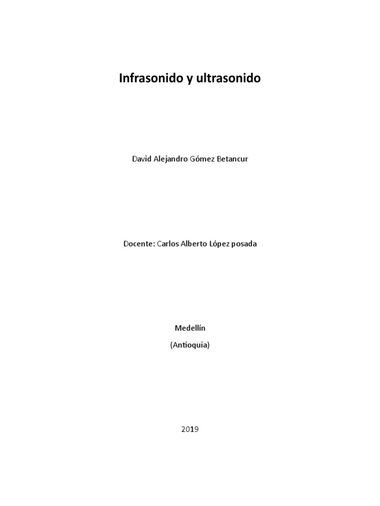 Infrasonido y Ultrasonido: Características y Usos | PDF | Sonido ...