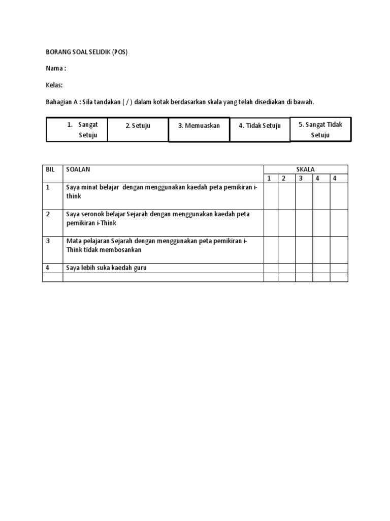 BORANG SOAL SELIDIK RBT | PDF
