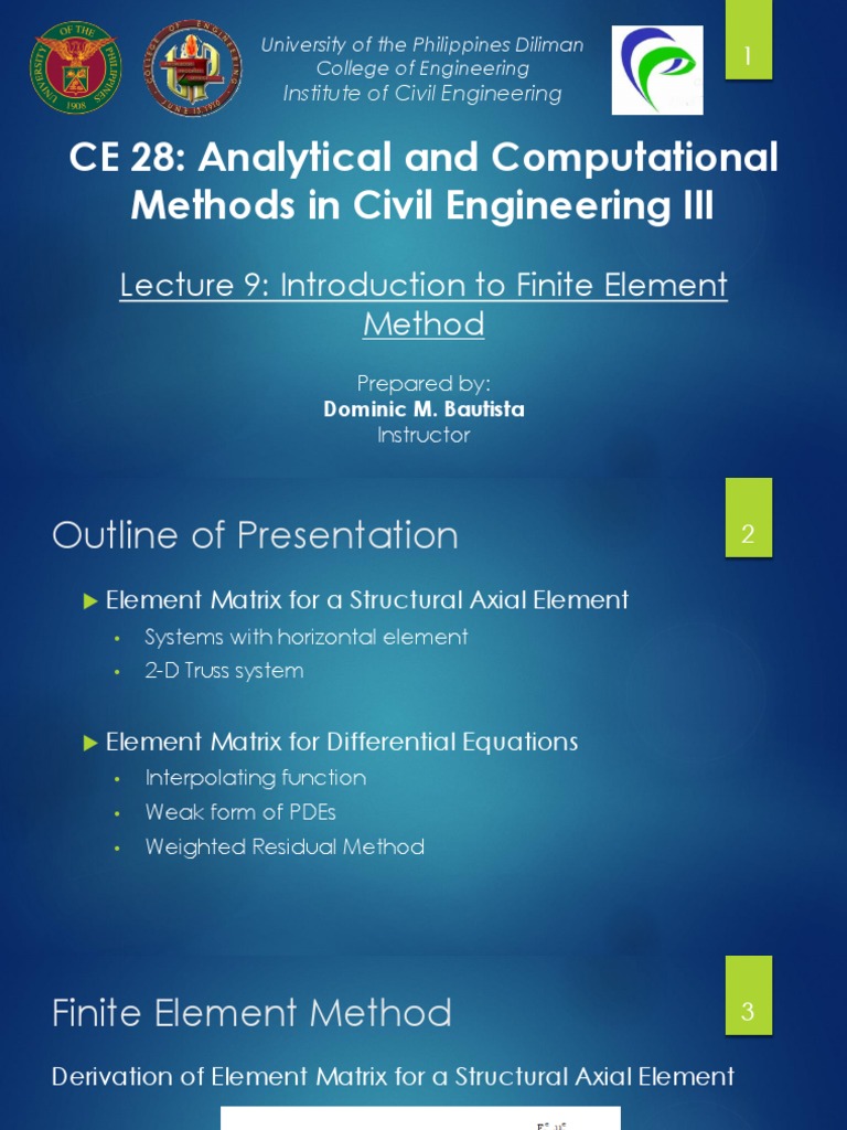 Lecture 9 Intro To Finite Element Method Part 2 | PDF | Finite Element Method | Partial ...