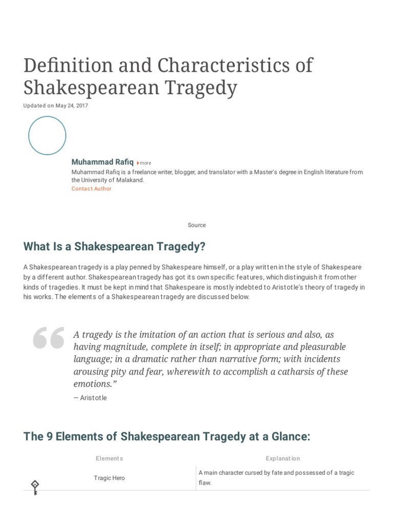 Definition and Characteristics of Shakespearean Tragedy - Owlcation ...
