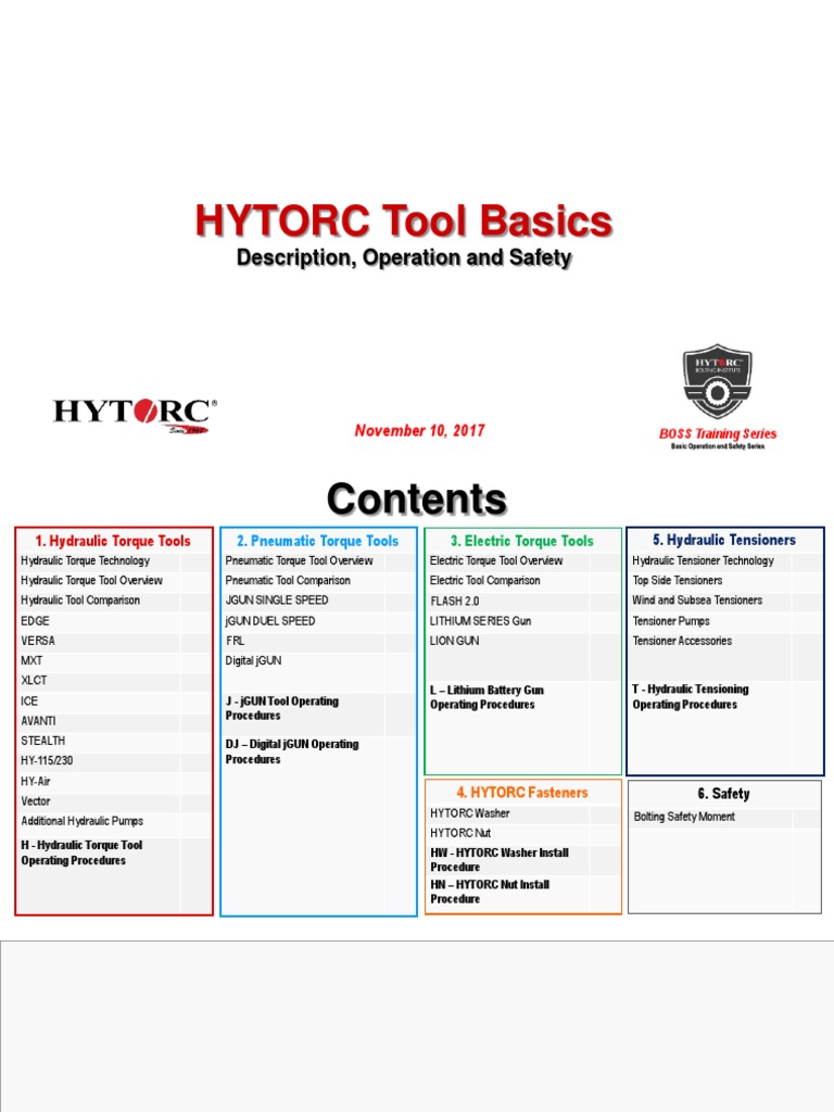 Hytorc Tool Basics Manual PDF | PDF | Nut (Hardware) | Pump
