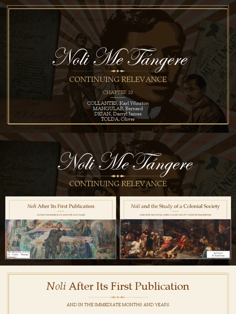 CHAPTER 10 Noli Me Tangere Continuing Relevance | Tagalog Language ...