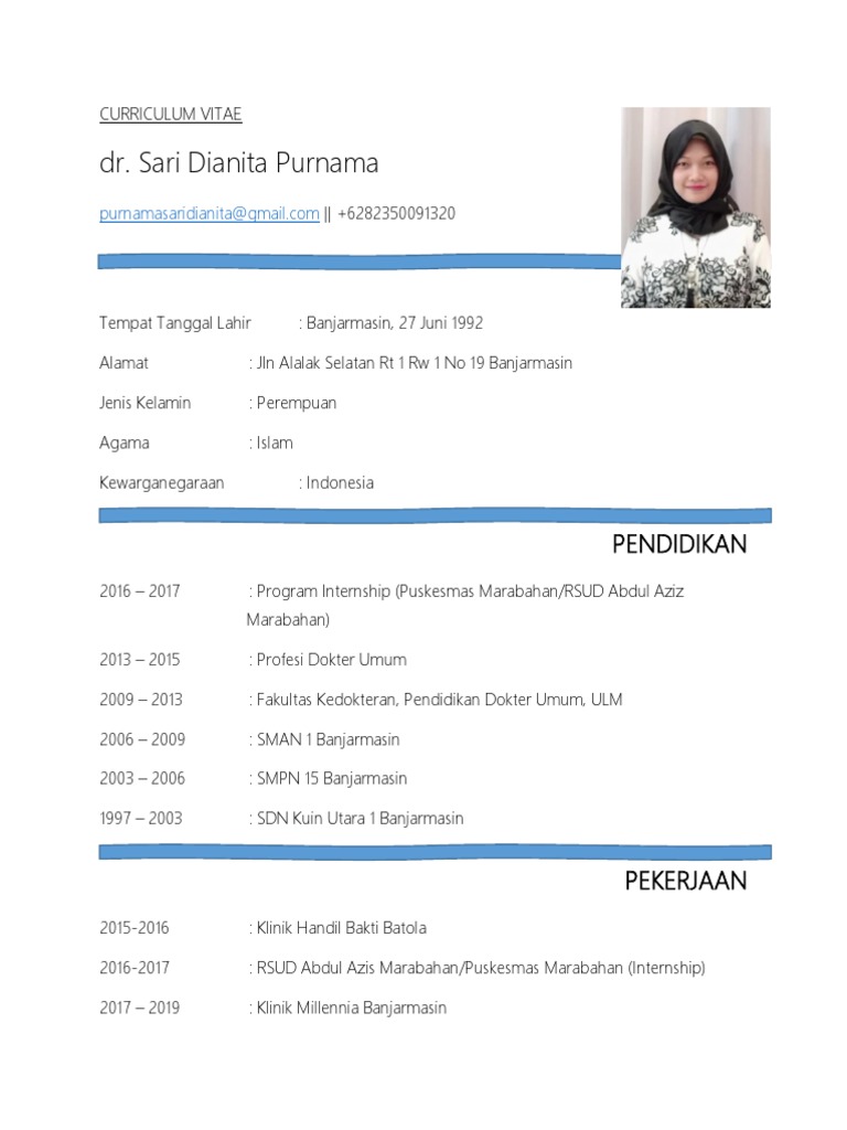 Dr. Sari Dianita Purnama: Pendidikan | PDF
