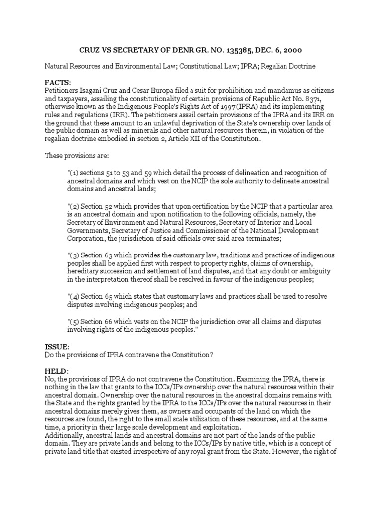 IPRA Constitutionality and Self-Executing Provisions | PDF | World ...