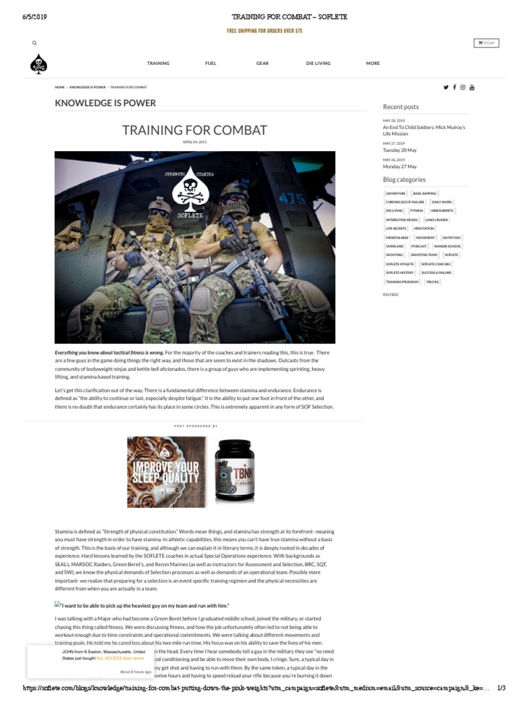 Training For Combat - Soflete | PDF | Sports