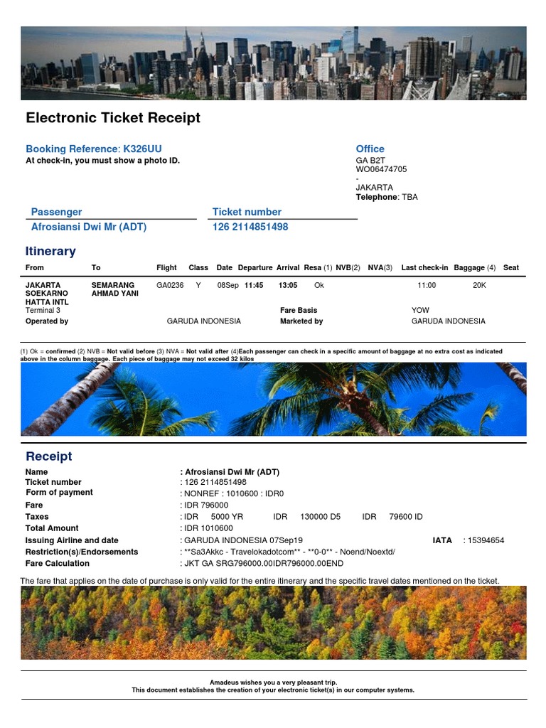 Contoh Tiket | PDF | Treaty | Business