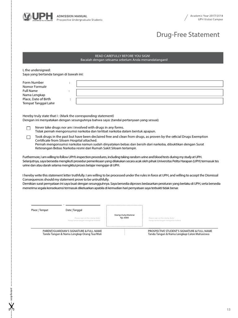 Drug Free Statement | PDF