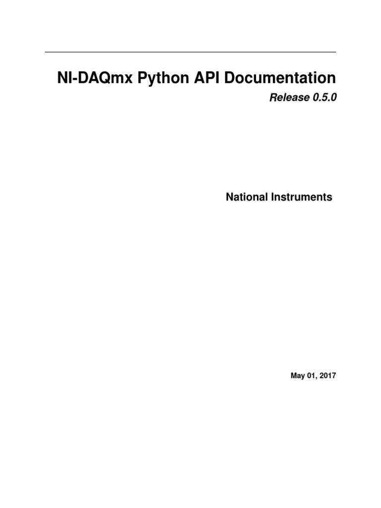 Nidaqmx Python | PDF | Application Programming Interface | Computer Engineering