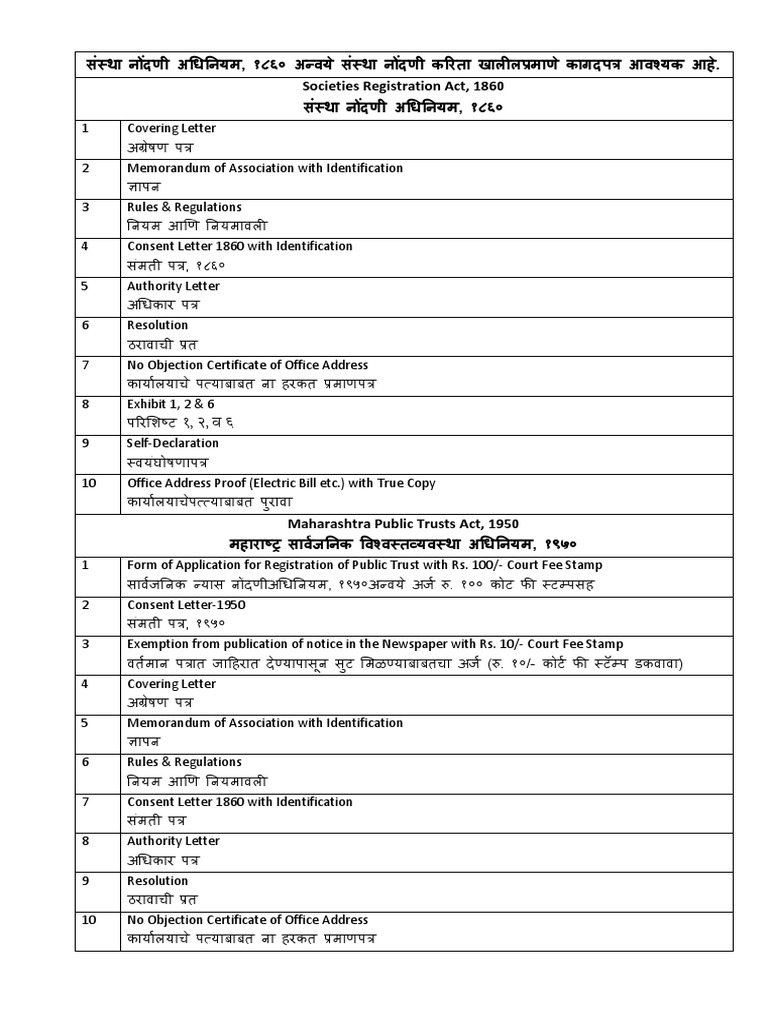 Societies Registration Checklist | PDF | Government Information ...
