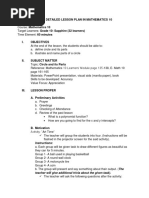 Semi-Detailed Lesson Plan - Distance and Midpoint Formula Grade 10 ...