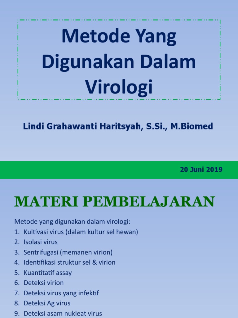 6 Viro - Metode Dalam Virologi | PDF | Virus | Microscopy