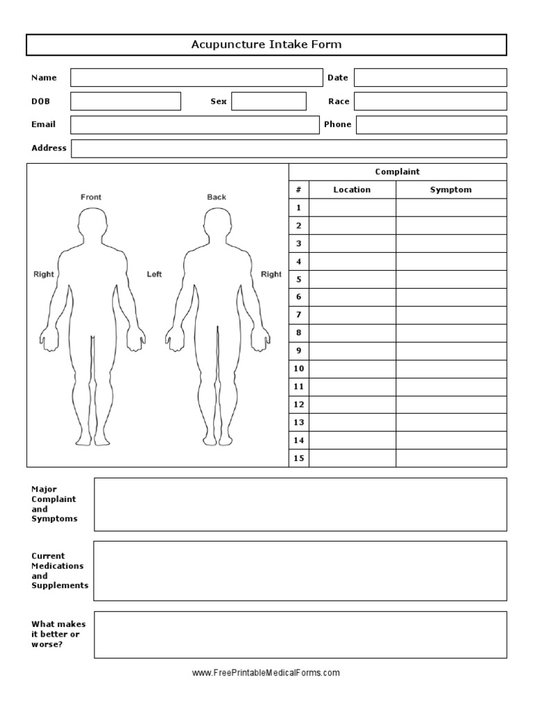 Acupuncture Intake | PDF