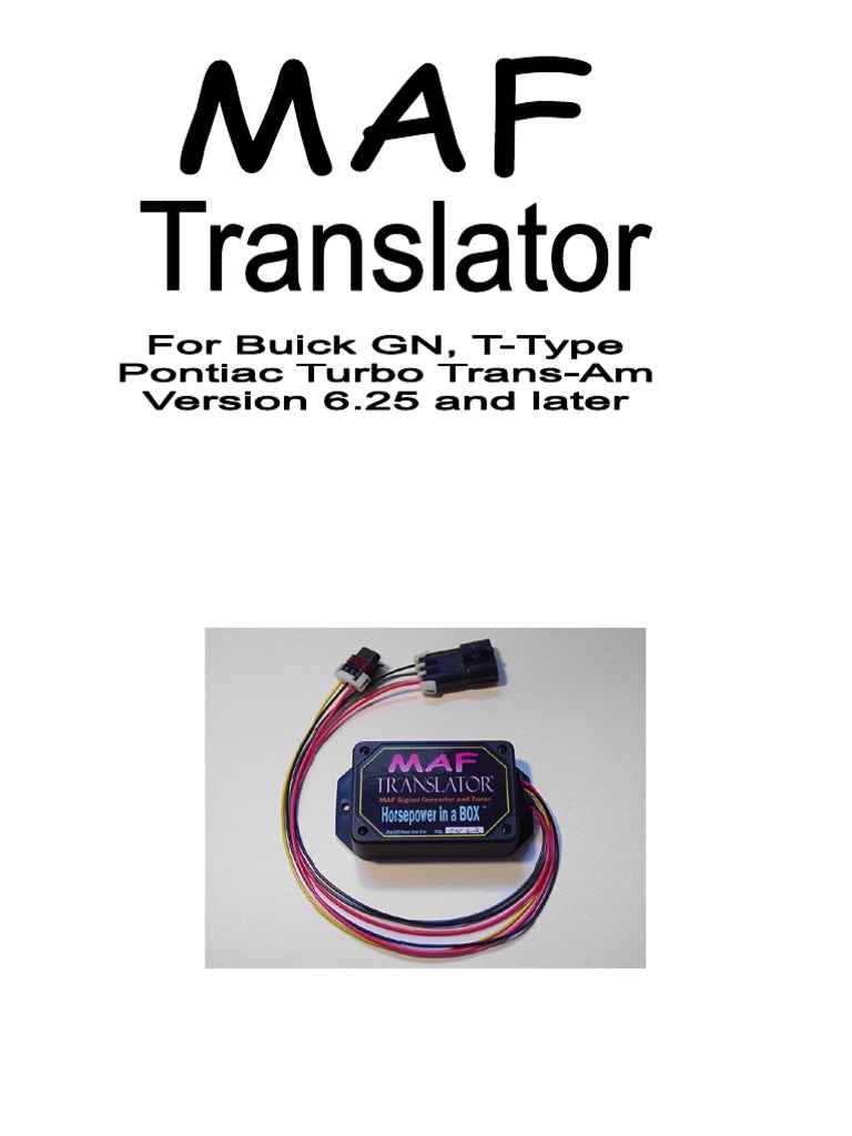 MAF Translator Installation Guide | PDF | Electrical Connector | Switch