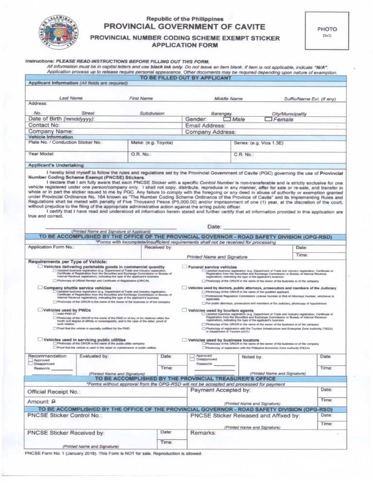 LTO Form | PDF