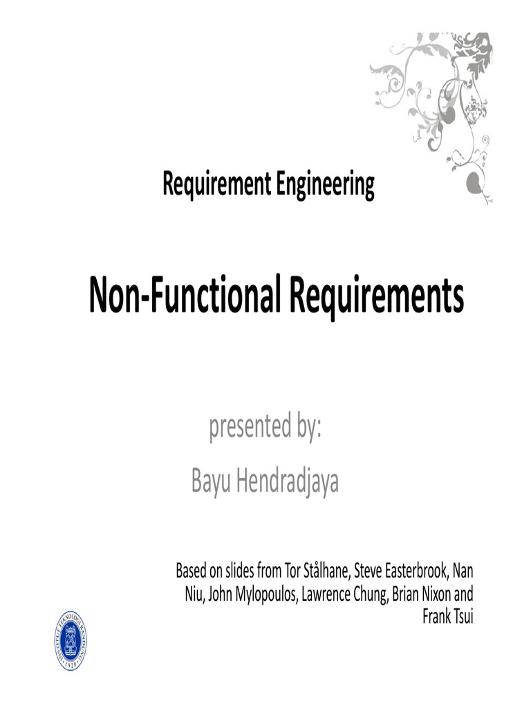 Non-Functional Requirements: Requirement Engineering | PDF | Reliability Engineering | Usability