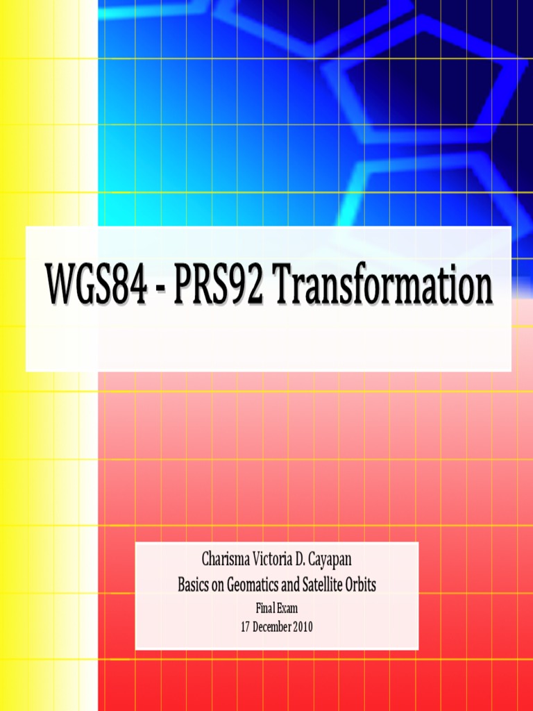 Transformation Between Geodetic Datums: A Case Study of the Philippine ...