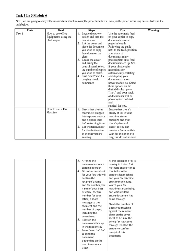 Task 5 (M6 LA3) | PDF | Photocopier | Fax
