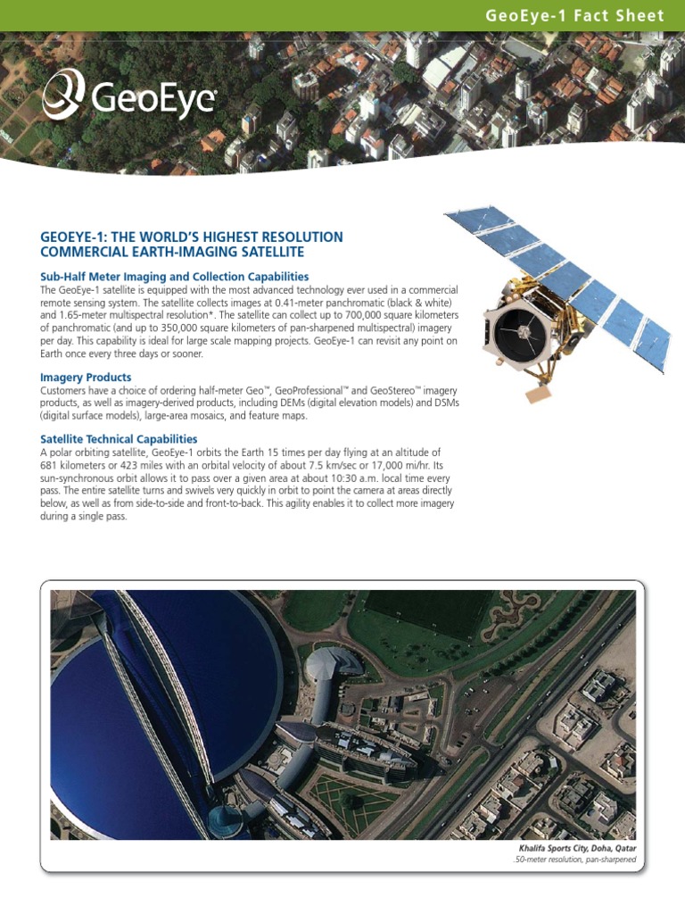 Geoeye-1: The World'S Highest Resolution Commercial Earth-Imaging ...