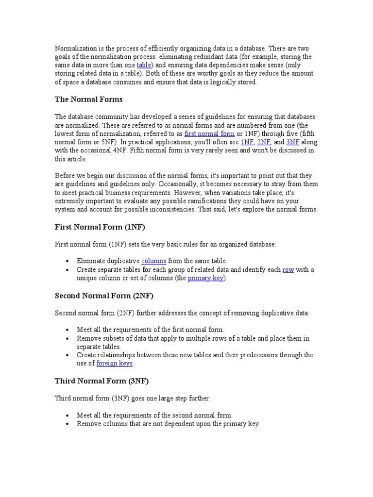 Normalization | PDF | Information Science | Computer Data