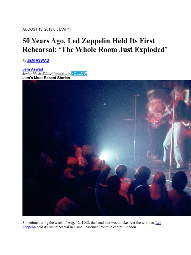 First Led Zeppelin Performance | PDF | Led Zeppelin | Jimmy Page