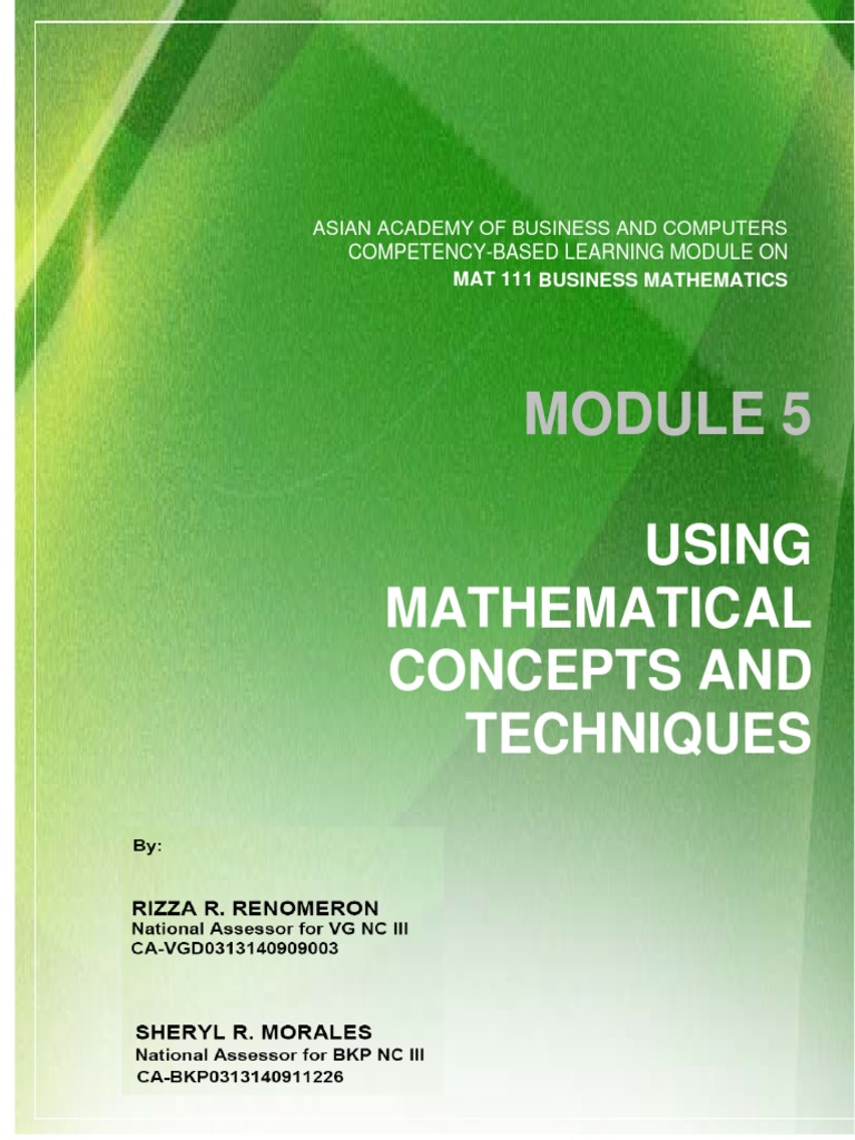 Module 5 Using Mathematical Techniques PDF | PDF | Promissory Note ...