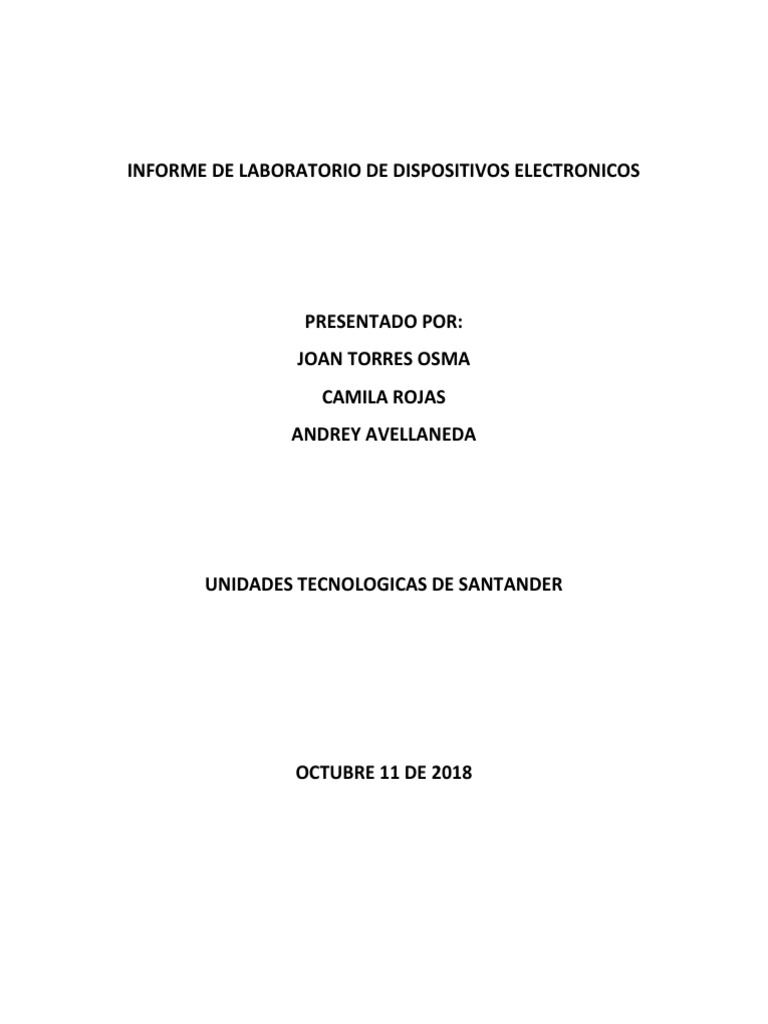 Informe de Laboratorio de Dispositivos Electronicos | PDF | Diodo | Rectificador