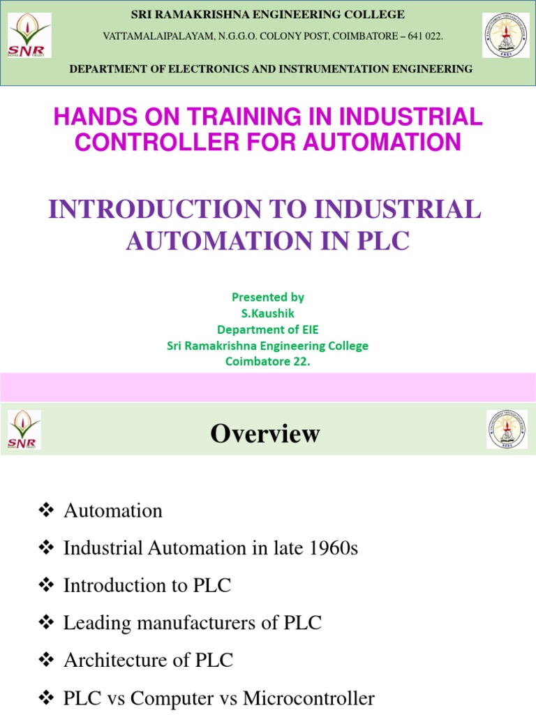 Introduction To Industrial Automation in PLC | PDF | Programmable Logic ...
