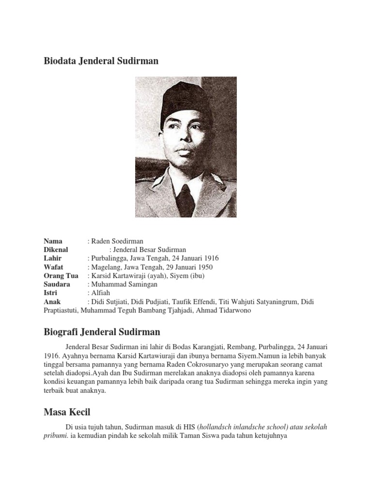 Biografi Jenderal Sudirman | PDF