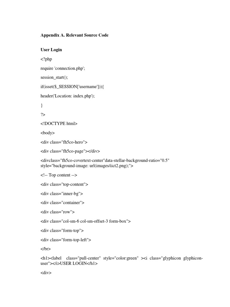 Relevant Source Code for User Login and Student Account Management ...