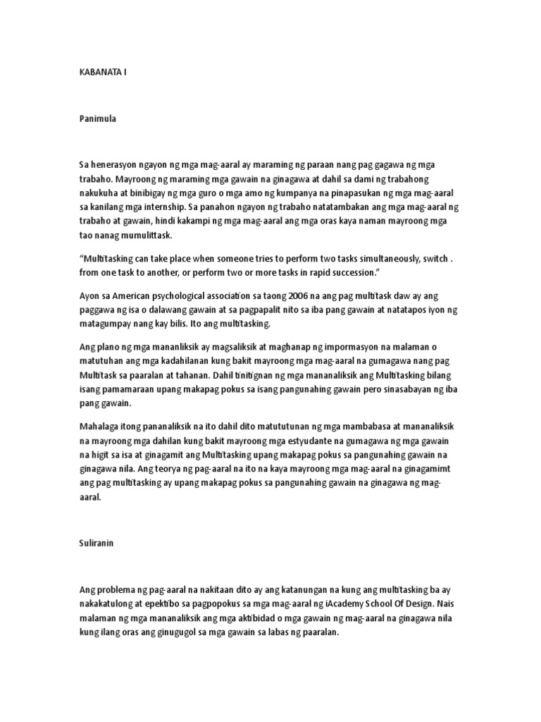 Work in Progress Multitask Research in Filipino | PDF