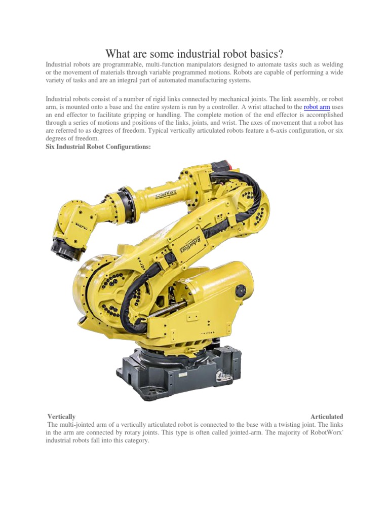 Industrial Robot Pdf Robot Robotics
