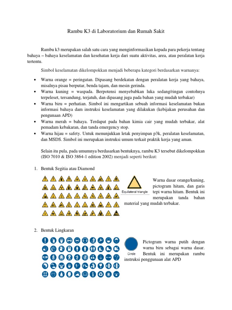 Rambu K3 Di Laboratorium Dan Rumah Sakit | PDF