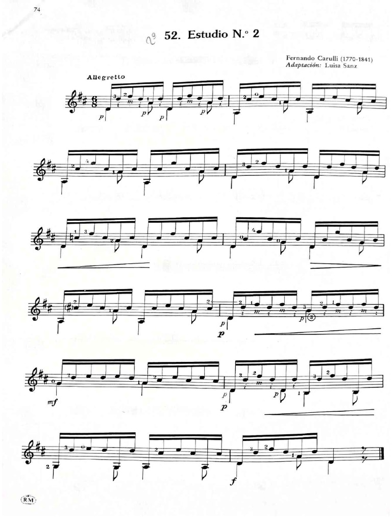 Tercer Preludio en Arpeggio de Ferdinando Carulli - Ed. Luisa Sanz | PDF