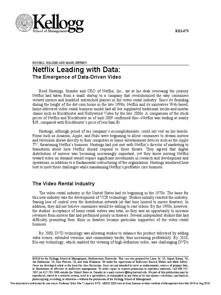 Netflix Leading With Data - The Emergence of Data-Driven Video | PDF ...