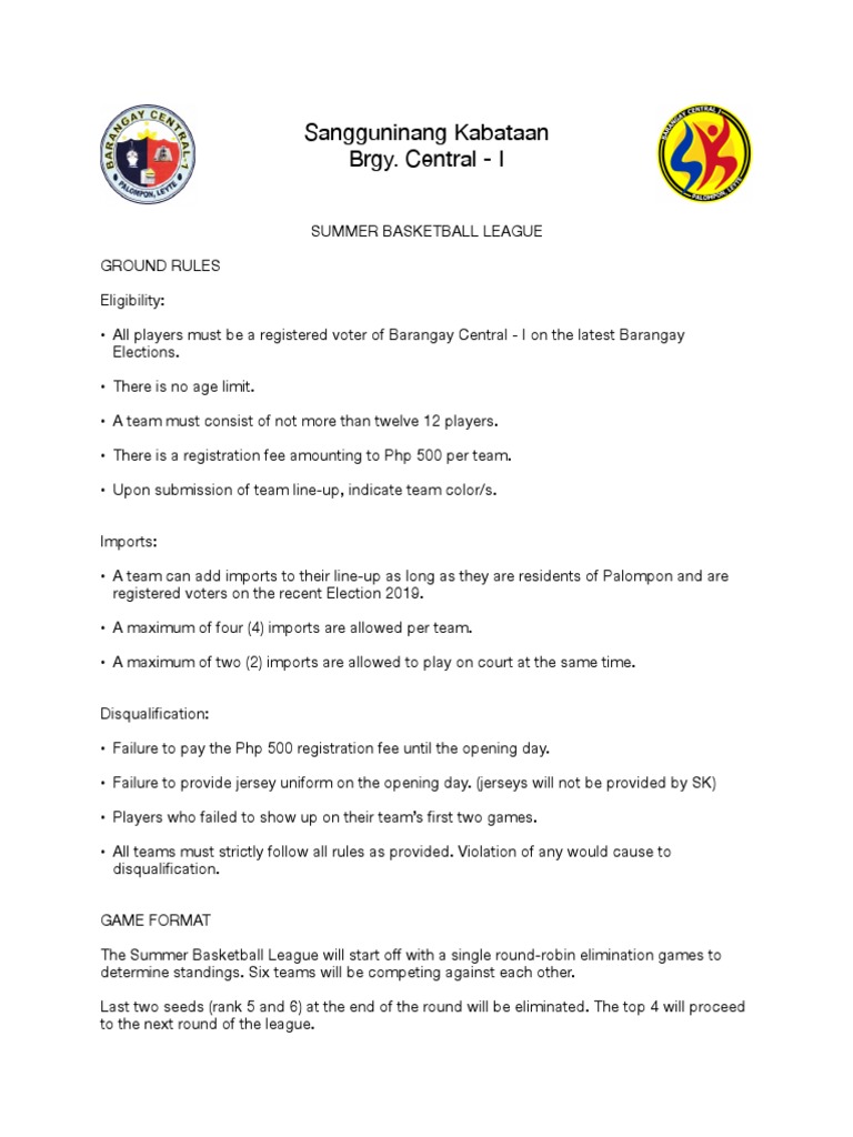 Summer League Rules | Download Free PDF | Sports Rules And Regulations ...