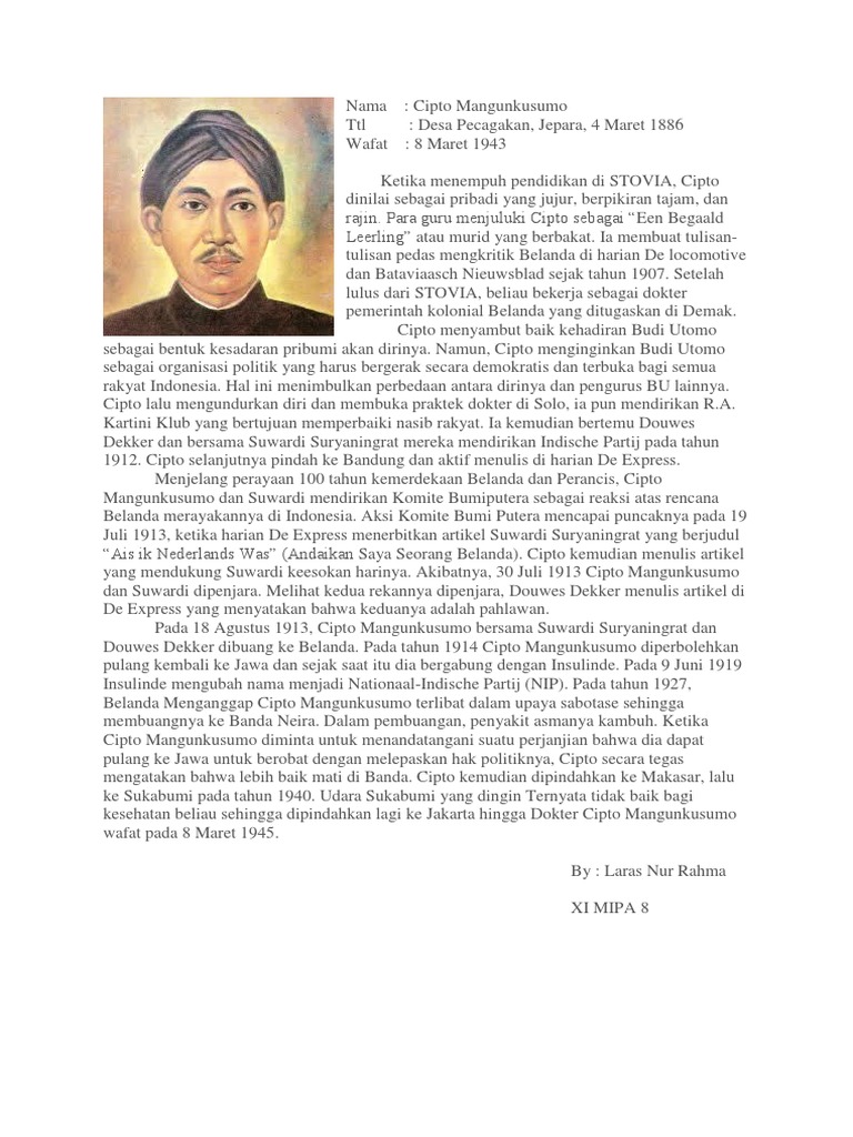 Biografi Cipto Mangunkusumo | PDF