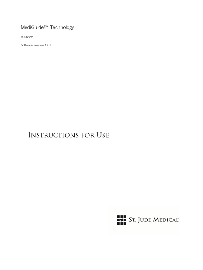 Instructions For Use: Mediguide™ Technology | PDF | Artificial Cardiac ...