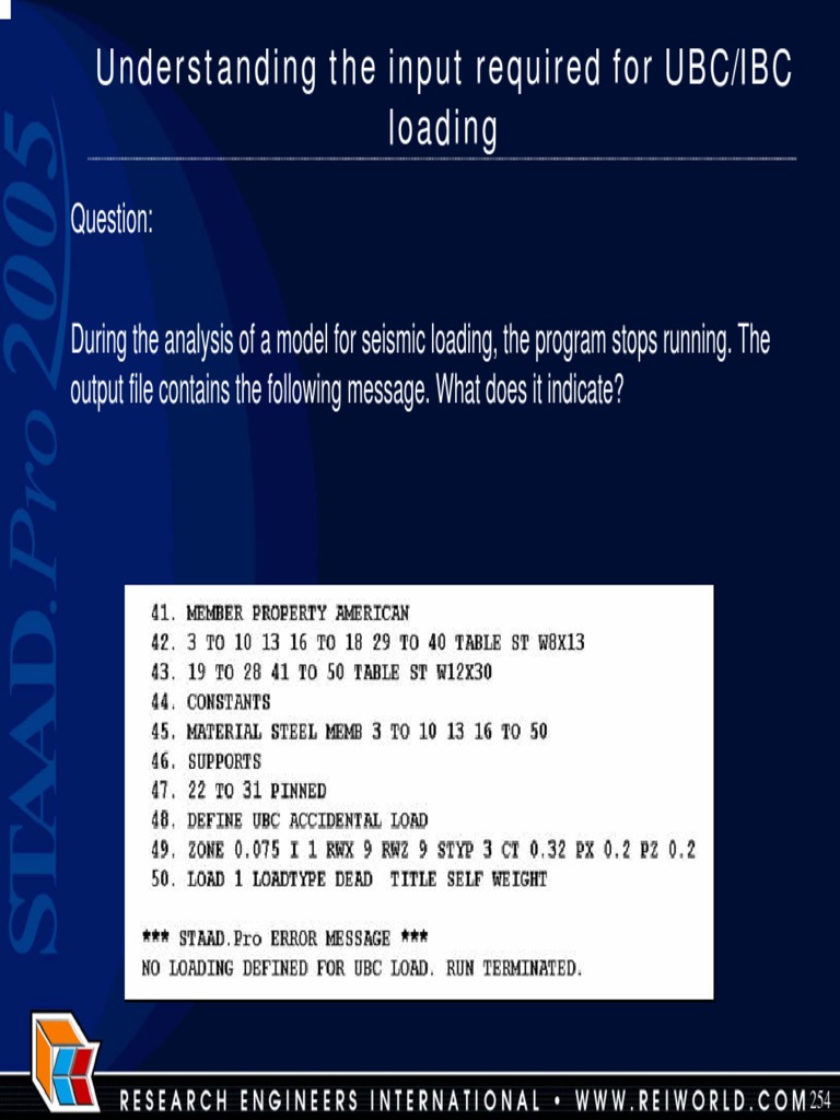 UBC Seismic Load Input Requirements | PDF