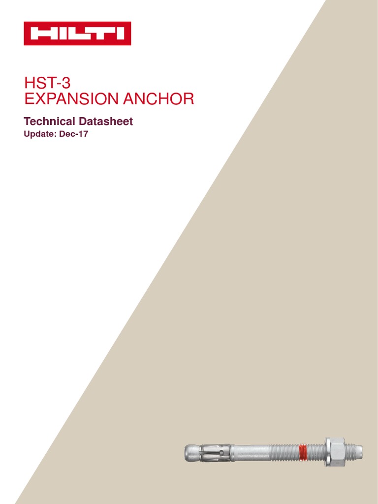 Technical Data Sheet For The HST3 Metal Expansion Anchor Technical Information ASSET DOC 5412122 ...