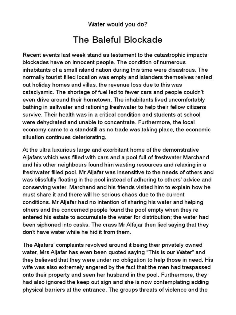 IGCSE 0500 Article A Star Essay | PDF | Water | Economies