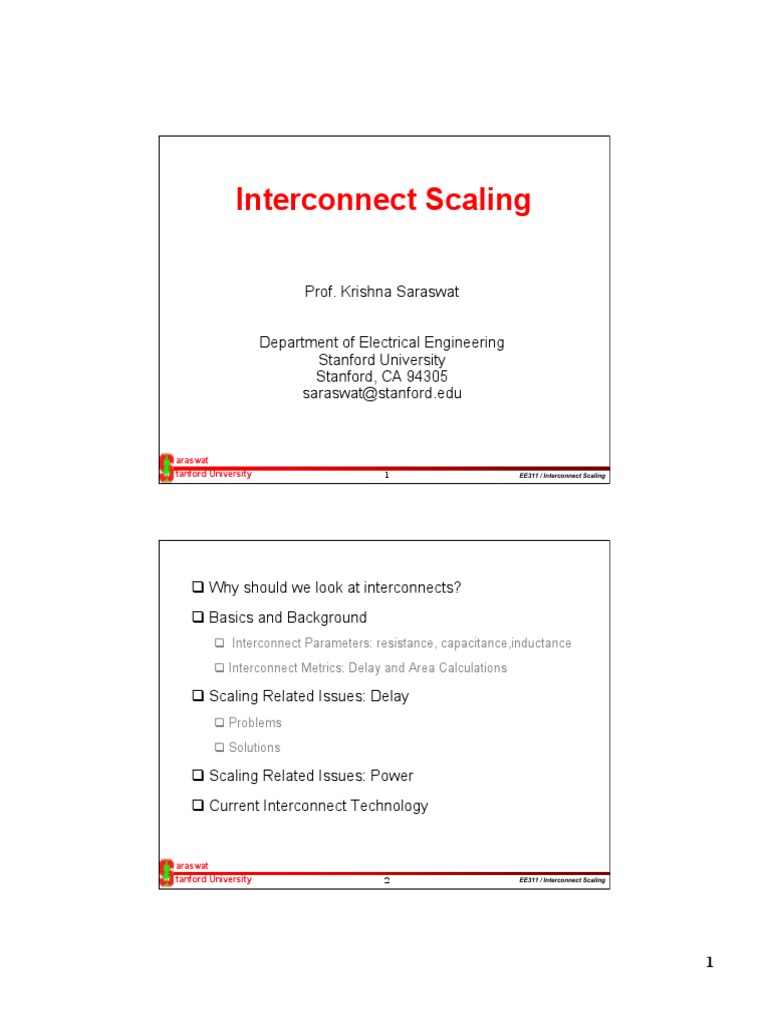 Interconnect Scaling Issues | PDF | Logic Gate | Electronic Circuits