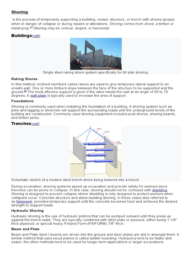 Buildings: Shoring | PDF | Concrete | Economic Sectors