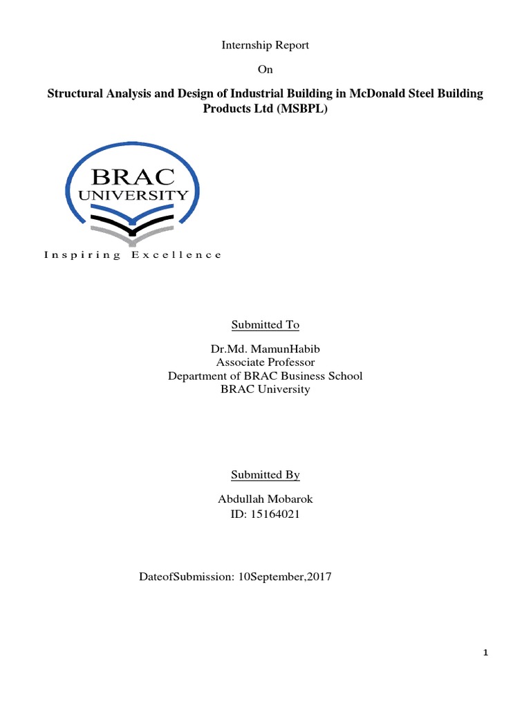 Structural Analysis and Design of Industrial Building in Mcdonald Steel ...